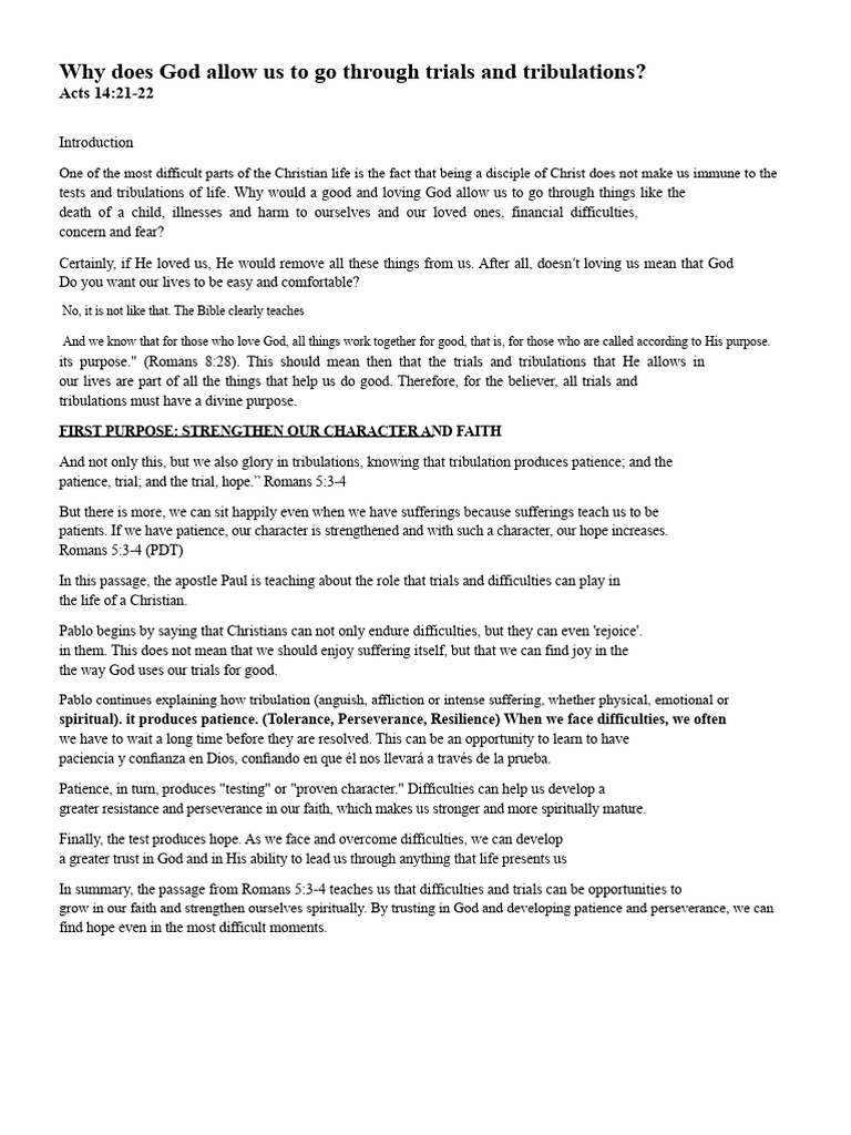 Understanding Trials in Christian Faith | PDF | Patience | Jesus