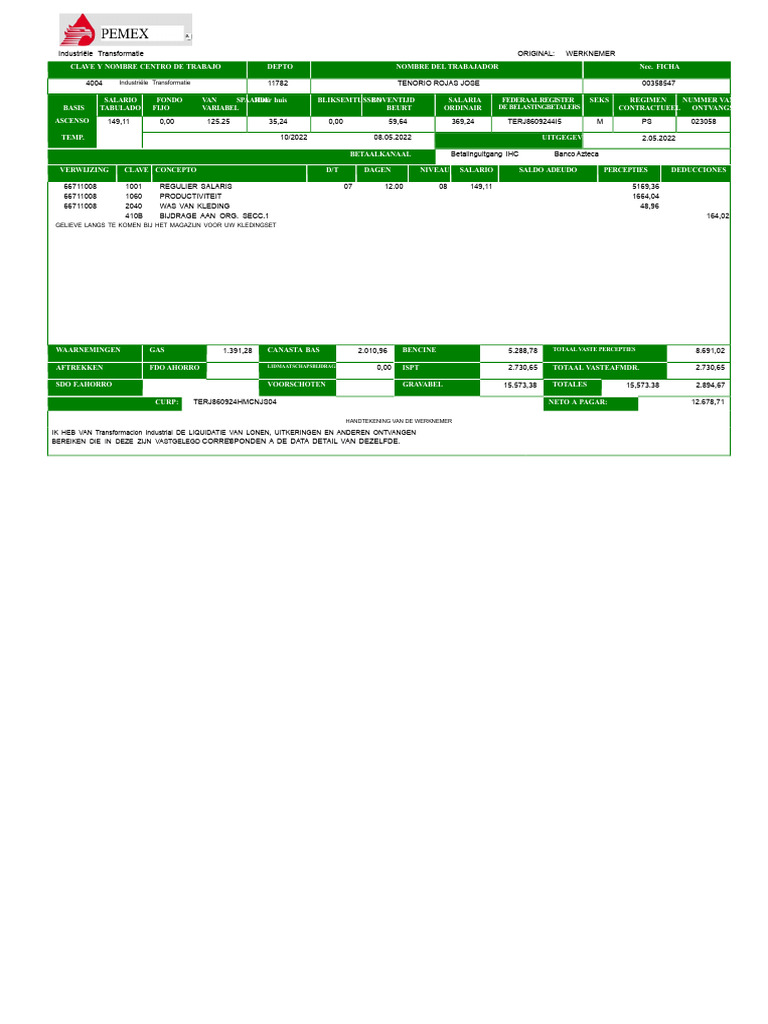 Pemex Ontvangst | PDF