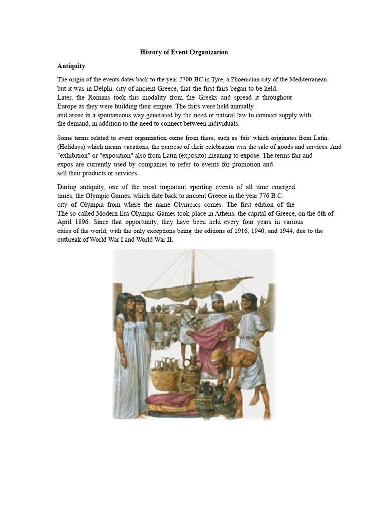 Evolution of Event Organization History | PDF | Classical Antiquity ...