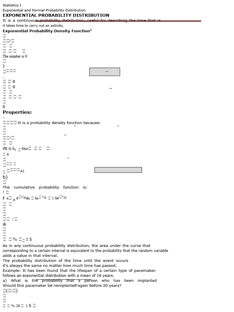Exponential and Normal Probability Distribution | PDF | Probability ...