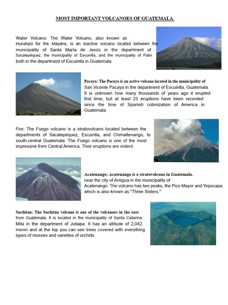 Most Important Volcanoes and Mountains of Guatemala | PDF | Petén ...