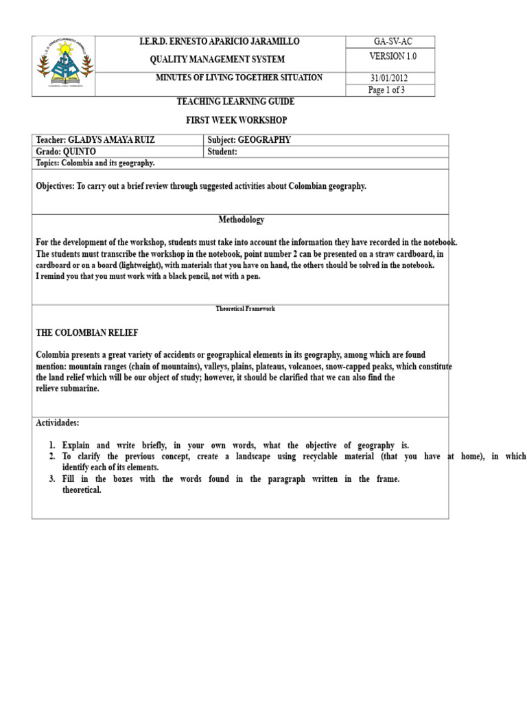 WORKSHOP NO. 2 OF GEOGRAPHY GRADE 5.pdf | PDF