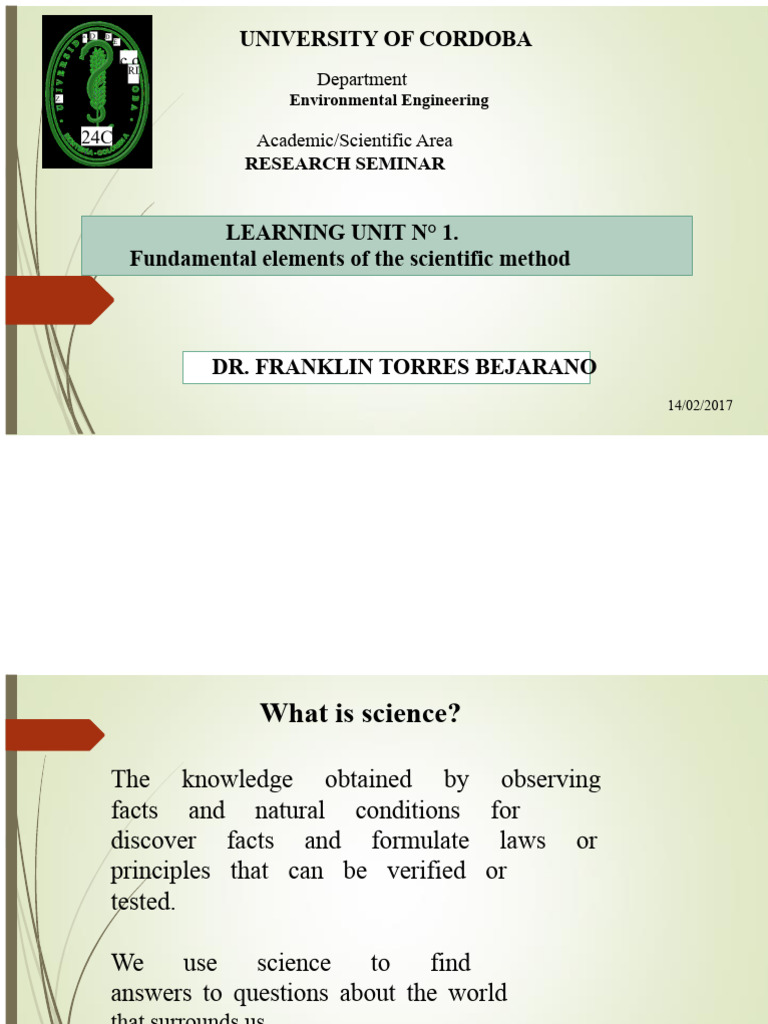 UNIT 1 - Fundamental Elements of The Scientific Method | PDF ...