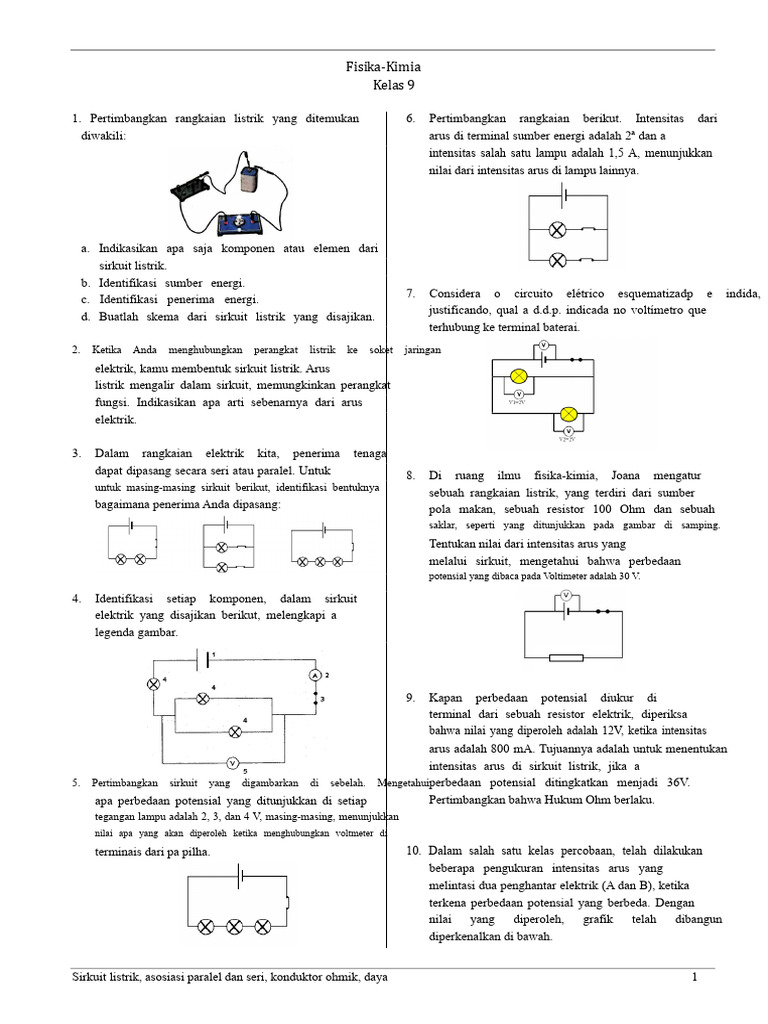 Rangkaian Listrik dan Hukum Ohm Kelas 9 | PDF