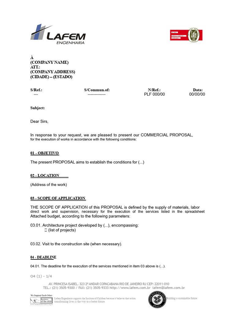 Commercial Proposal for Construction Services | PDF | Salary | Economies
