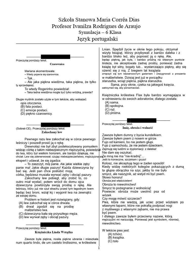 Symulacja 27 (Port. 5 Klasa - Blog Prof. Warles) | PDF