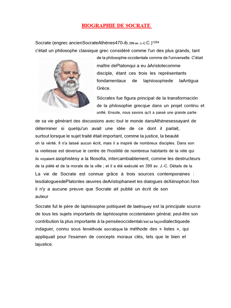 Biographie de Socrate et Platon | PDF | Platon | Aristote