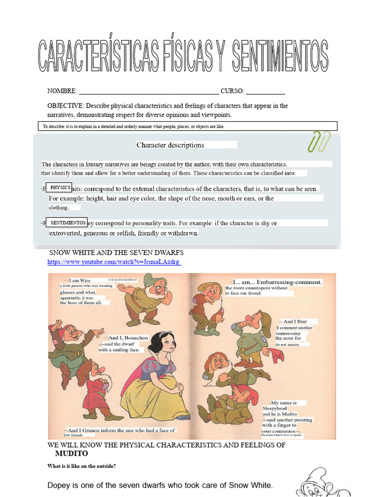 PHYSICAL AND PSYCHOLOGICAL CHARACTERISTICS (1).docx | PDF | Pinocchio