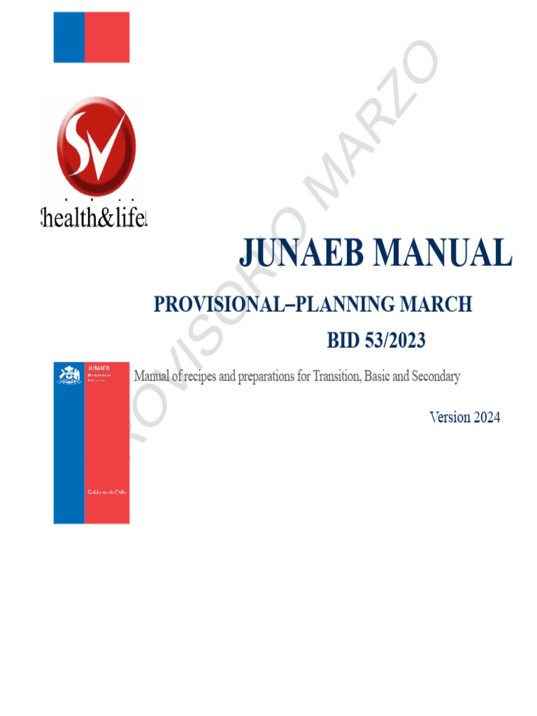 PROVISIONAL MANUAL MARCH JUNAEB T-B-M Lic 5323 | PDF | Breads | Dough