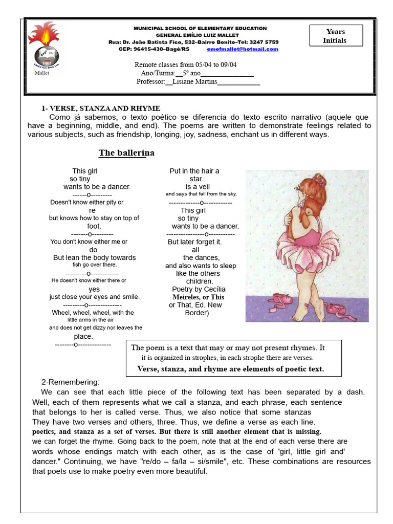 5_WEEK_5TH_YEAR_LISIANE_APRIL_05_TO_09 | PDF | Poetry | Cakes