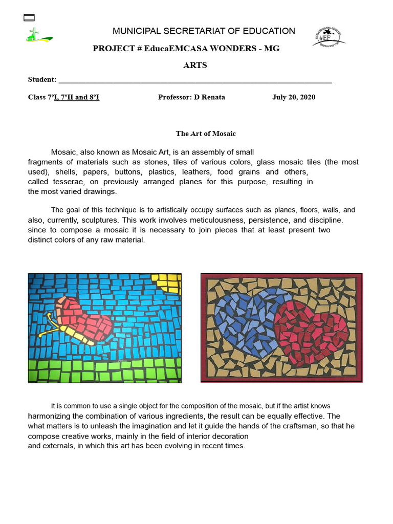 Mosaic Art Project for Students | PDF