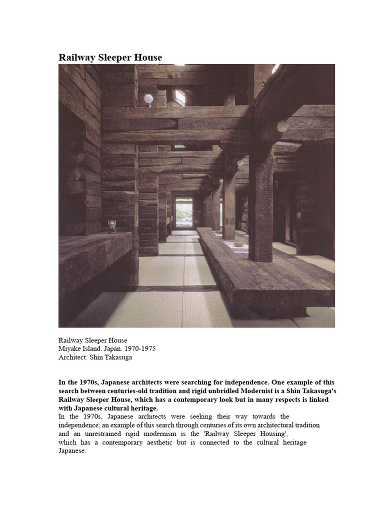 Railway Sleeper House in Japan | PDF | Room | Stairs