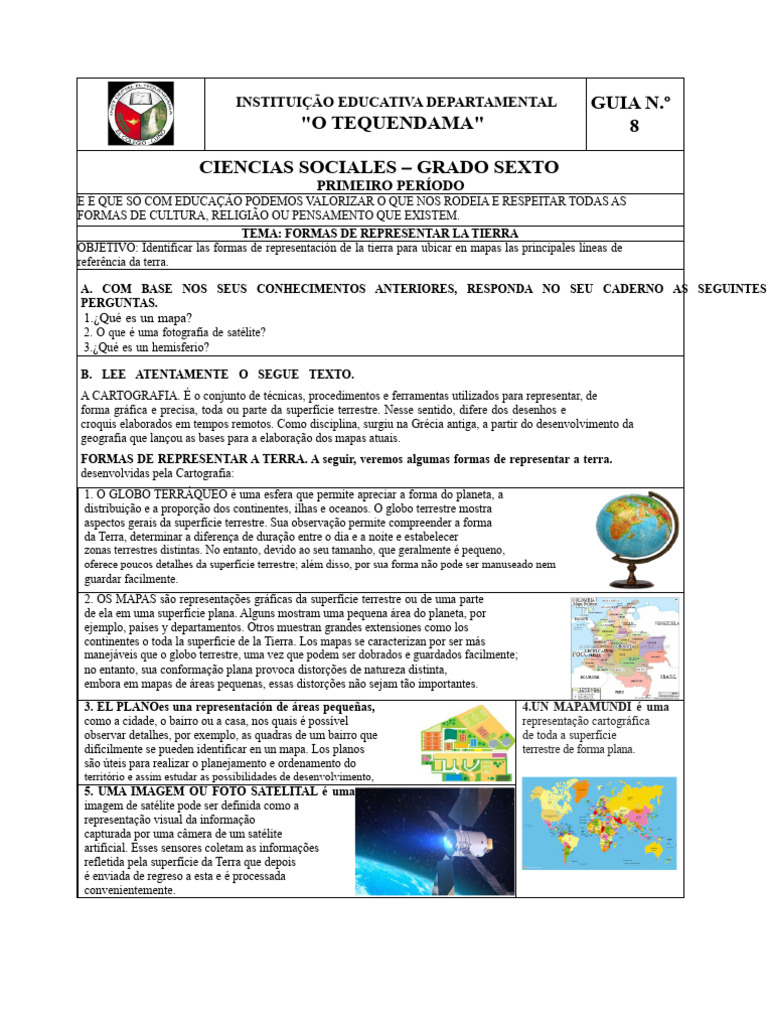 8. GUIA 8. FORMAS DE REPRESENTAR A TERRA | PDF | Trópicos | Geografia