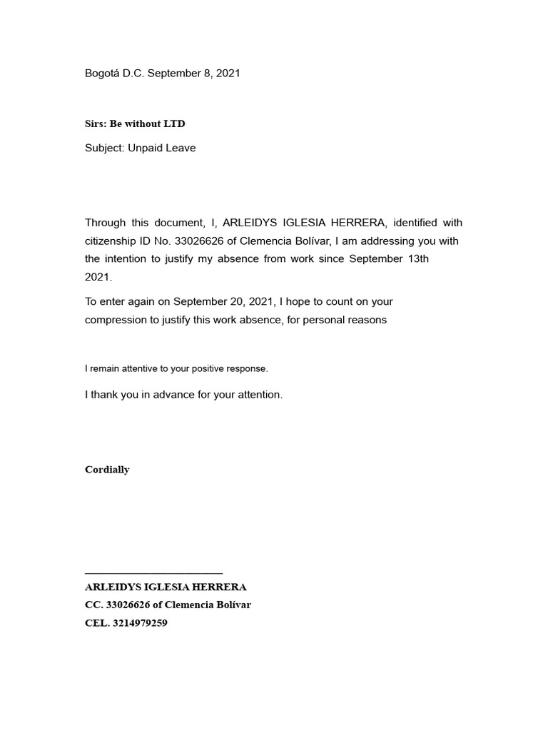 Letter of Work Permission | PDF