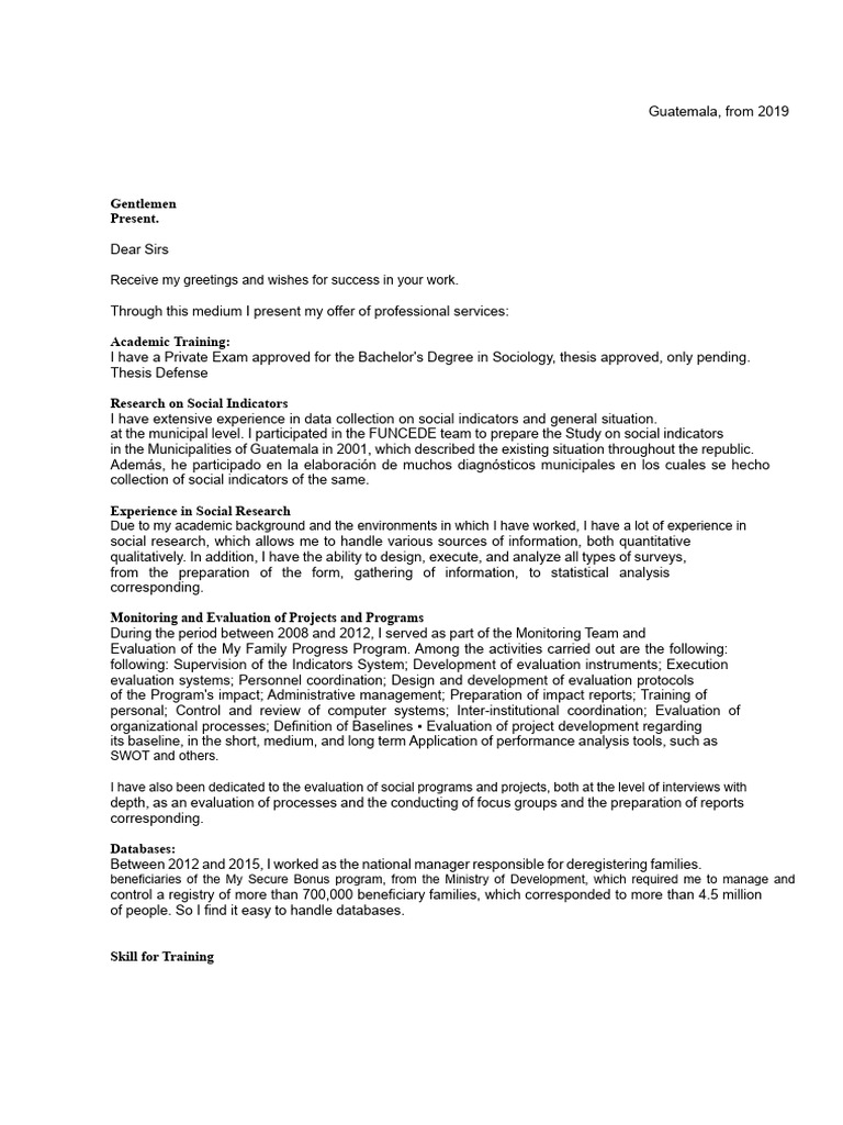 Generic Professional Services Offer Letter | PDF | Evaluation