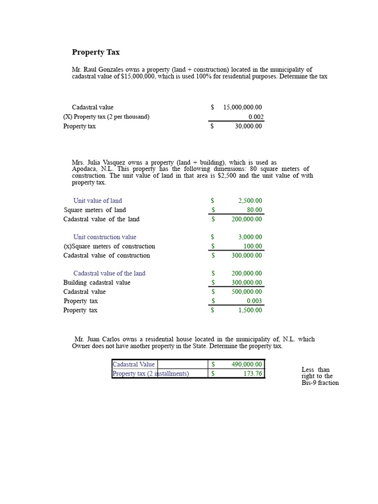 Property Tax Calculations and Examples | PDF | Property Tax | Taxes