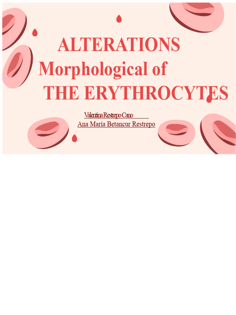 Erythrocyte Morphological Alterations | PDF | Red Blood Cell | Anemia