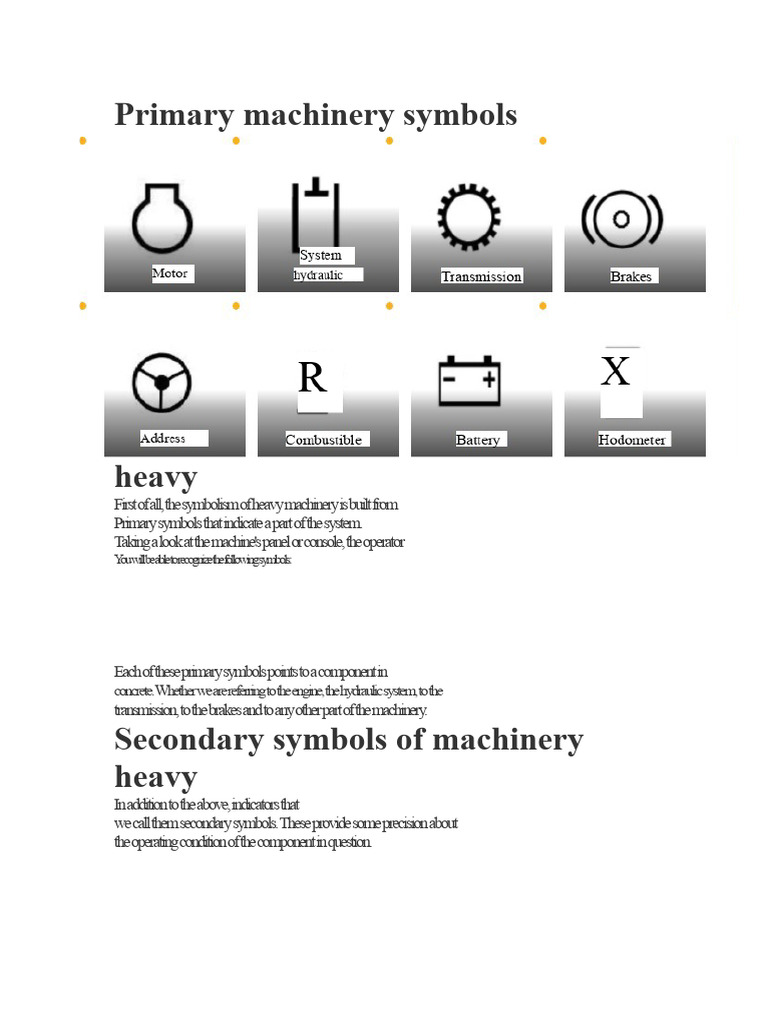 Primary Symbols of Heavy Machinery 1 | PDF