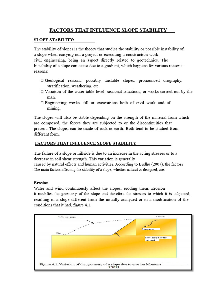 Factors Influencing Slope Stability | PDF | Landslide | Strength Of ...