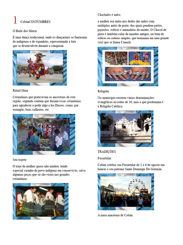 1 Cobán COSTUMES | PDF | Maria, mãe de Jesus | Guatemala