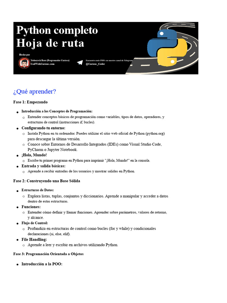 Hoja de Ruta Completa de Python | PDF | Objeto (informática) | Python ...