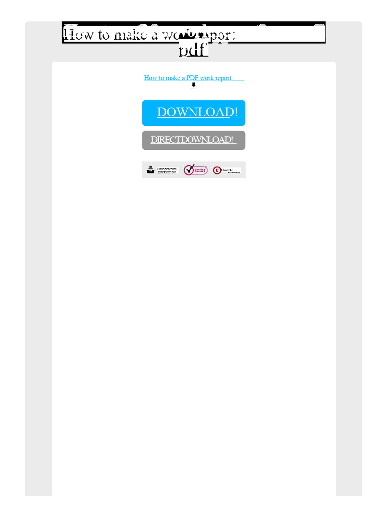 How to Create a Work Report PDF | PDF
