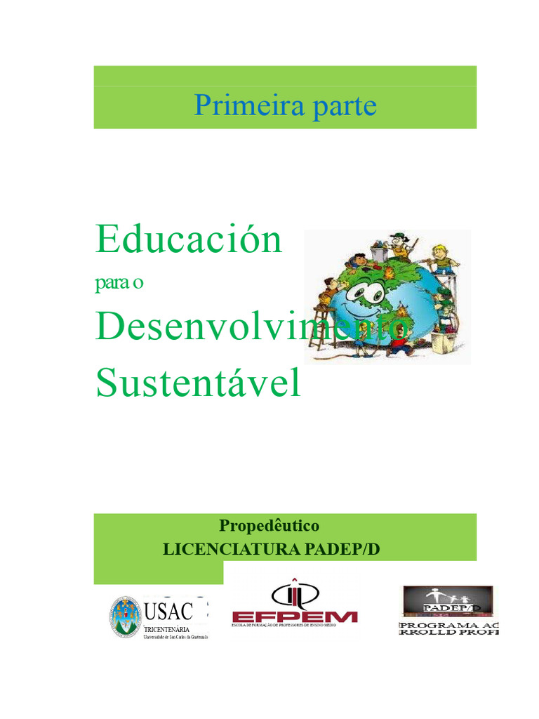Primeira Parte Educação e Desenvolvimento Sustentável. (3) | PDF ...