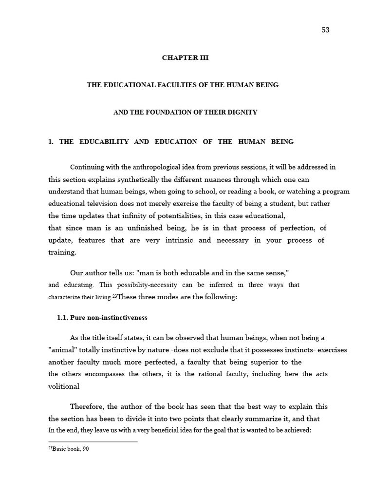 Group 1 - Educability and education of the human being. | PDF | Reason ...