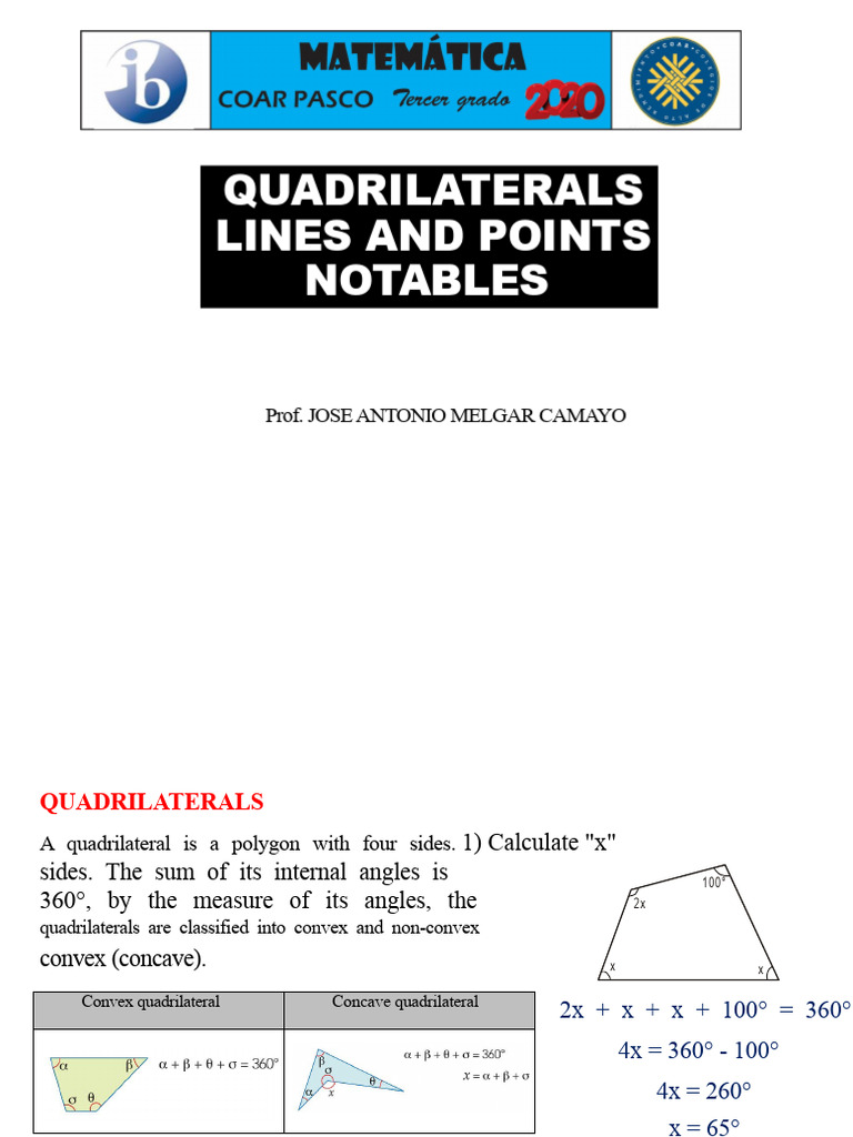 Unit 06 - Mathematics 3rd Grade - Quadrilaterals, Points and Notable ...