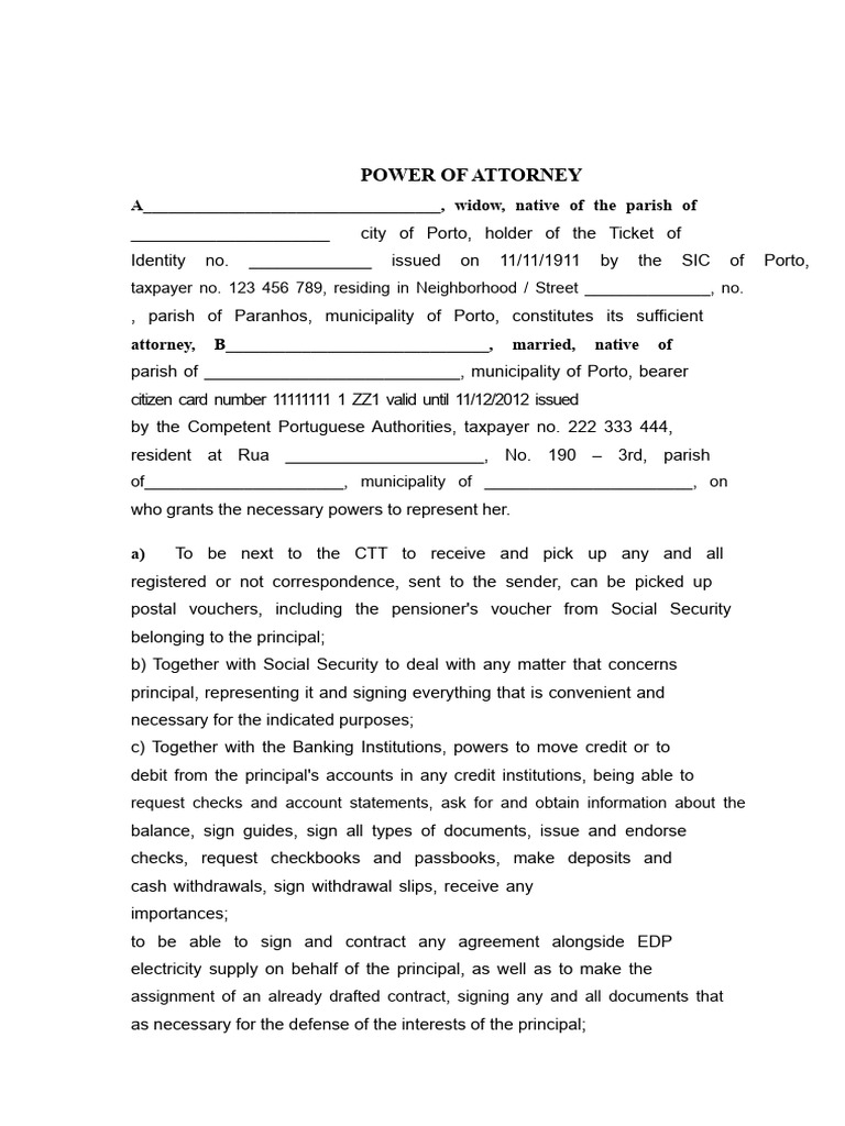 Power of attorney signed on behalf of example | PDF | Power Of Attorney
