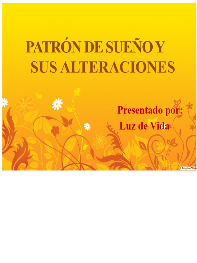 Patrón de Sueño y Sus Alteraciones | PDF | Dormir | Apnea del sueño
