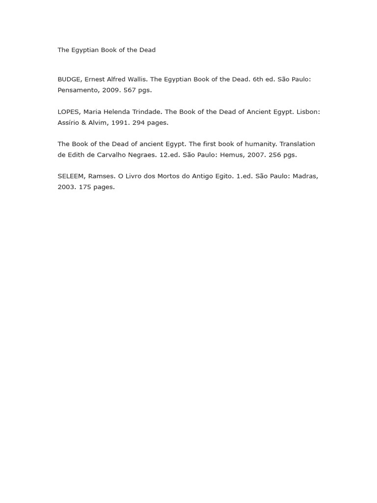 The Egyptian Book of The Dead | PDF