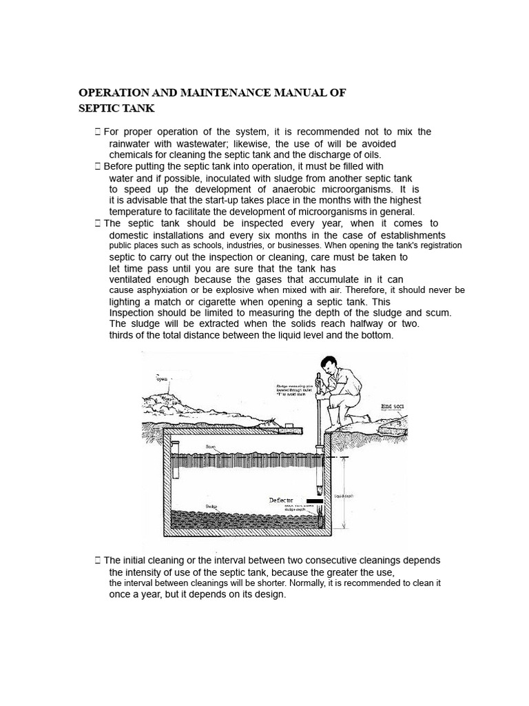 Septic Tank Maintenance and Operation Manual | PDF | Septic Tank ...