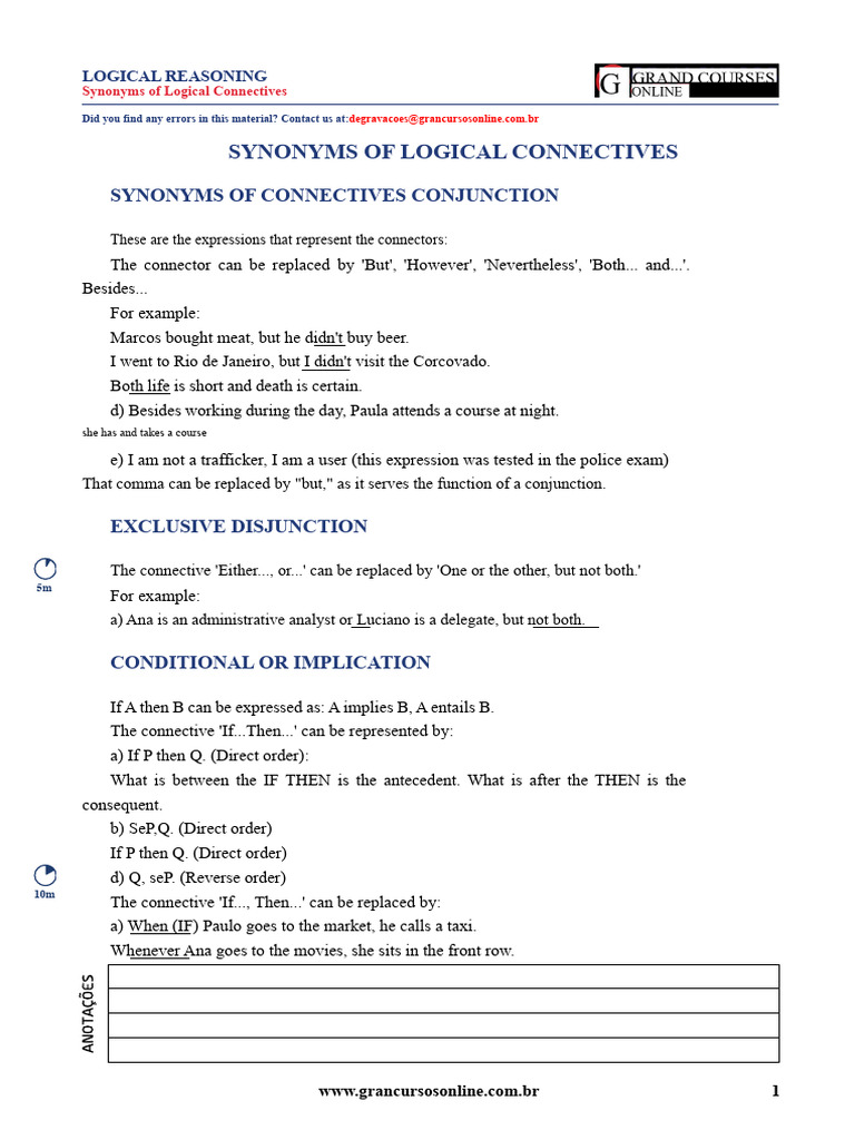3 - Synonyms of Logical Connectives | PDF | Mathematical Logic | Logic