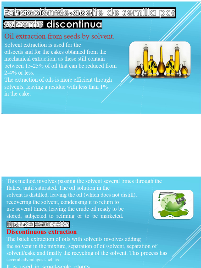 discontinuous solvent extraction | PDF | Vegetable Oil | Solvent