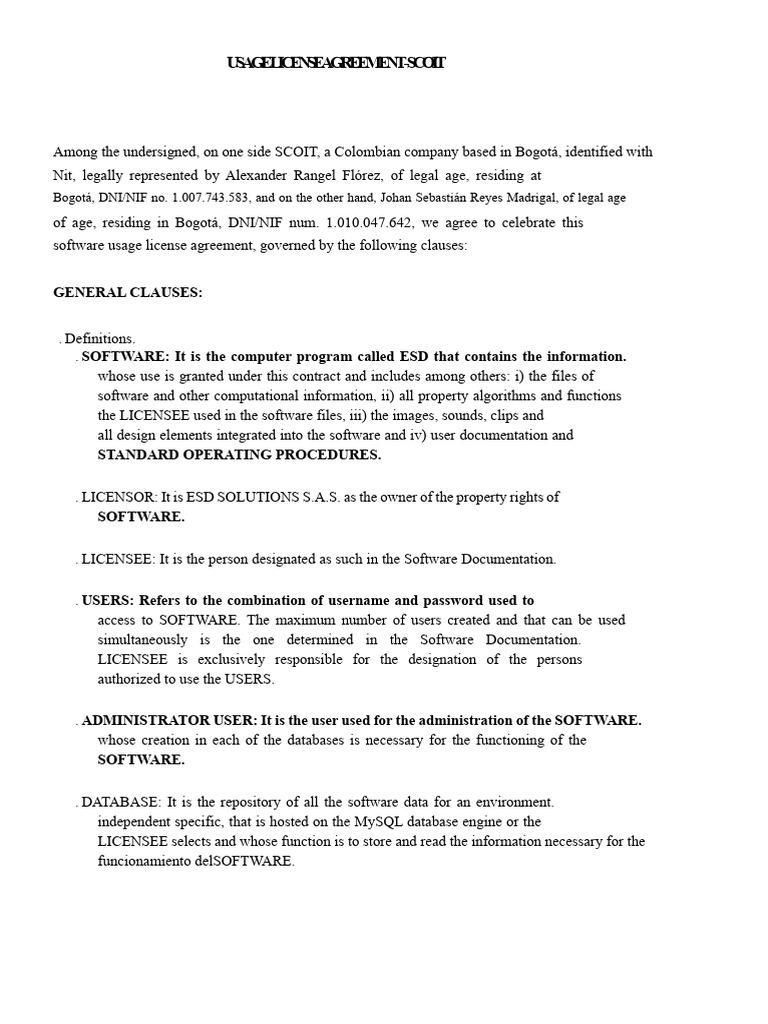 Software Use License Agreement | PDF | License | Software