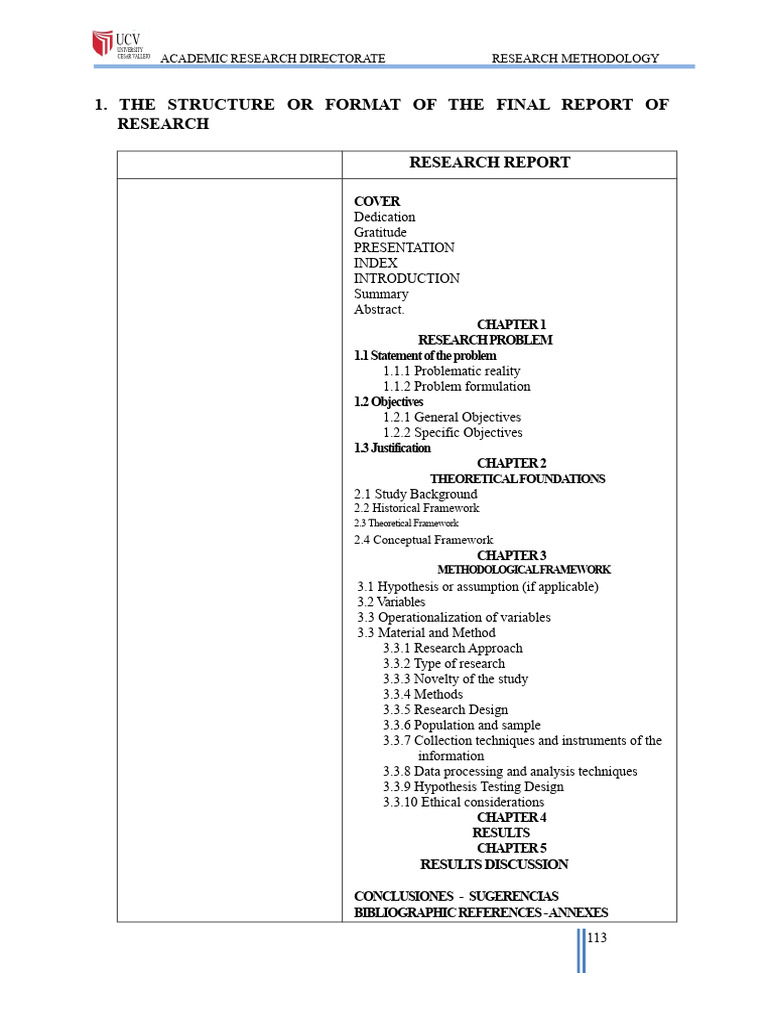 Research Report Structure (Upn) | PDF | Methodology | Hypothesis