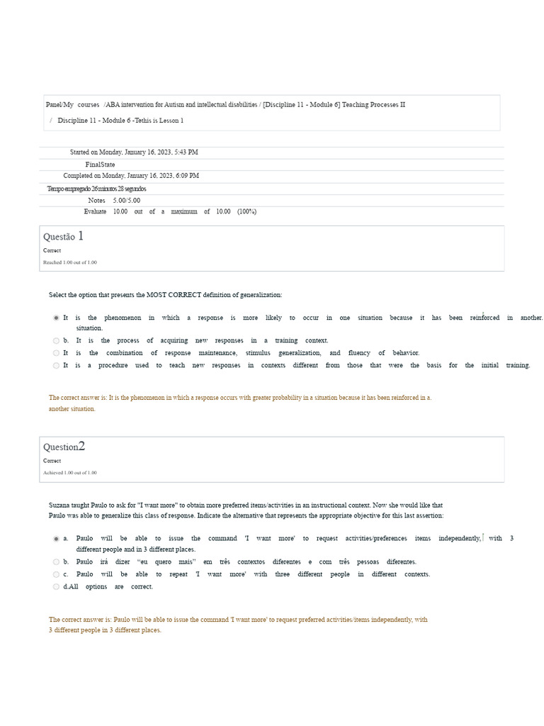 Discipline 11 - Module 6 - Test of Lesson 1_ Review of the attempt ...
