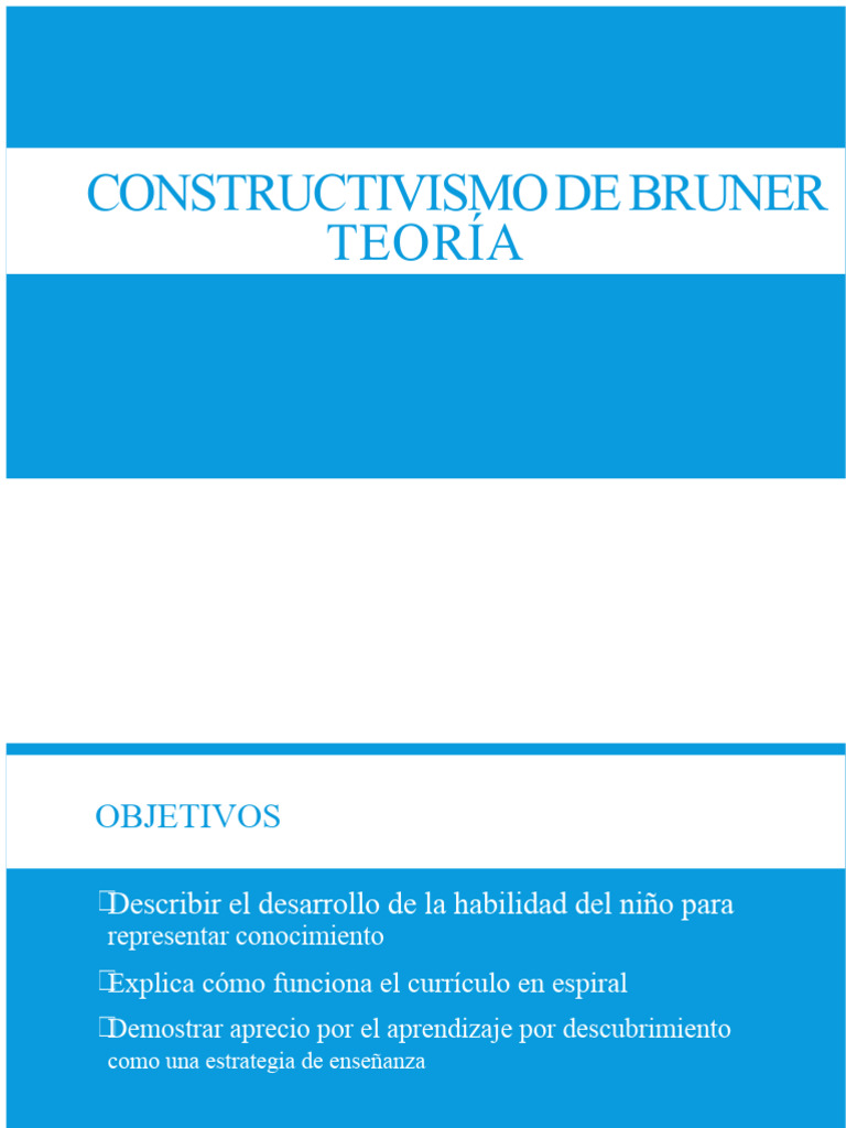 Teoría del Constructivismo de Bruner | PDF