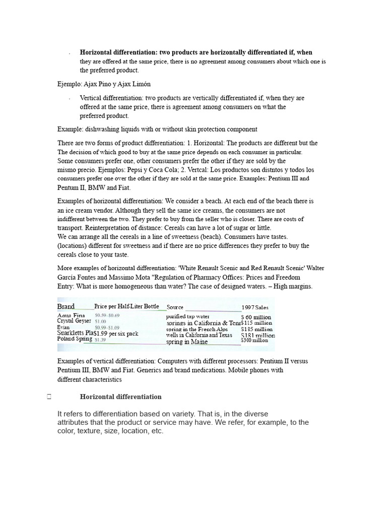 Understanding Horizontal vs Vertical Differentiation | PDF | Marketing ...