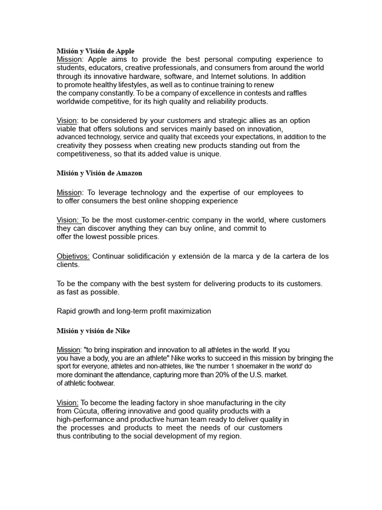 Mission and Vision of Apple | PDF | Value (Ethics) | Governance
