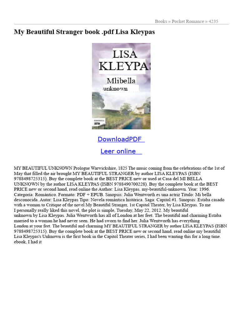 My Beautiful Stranger by Lisa Kleypas | PDF