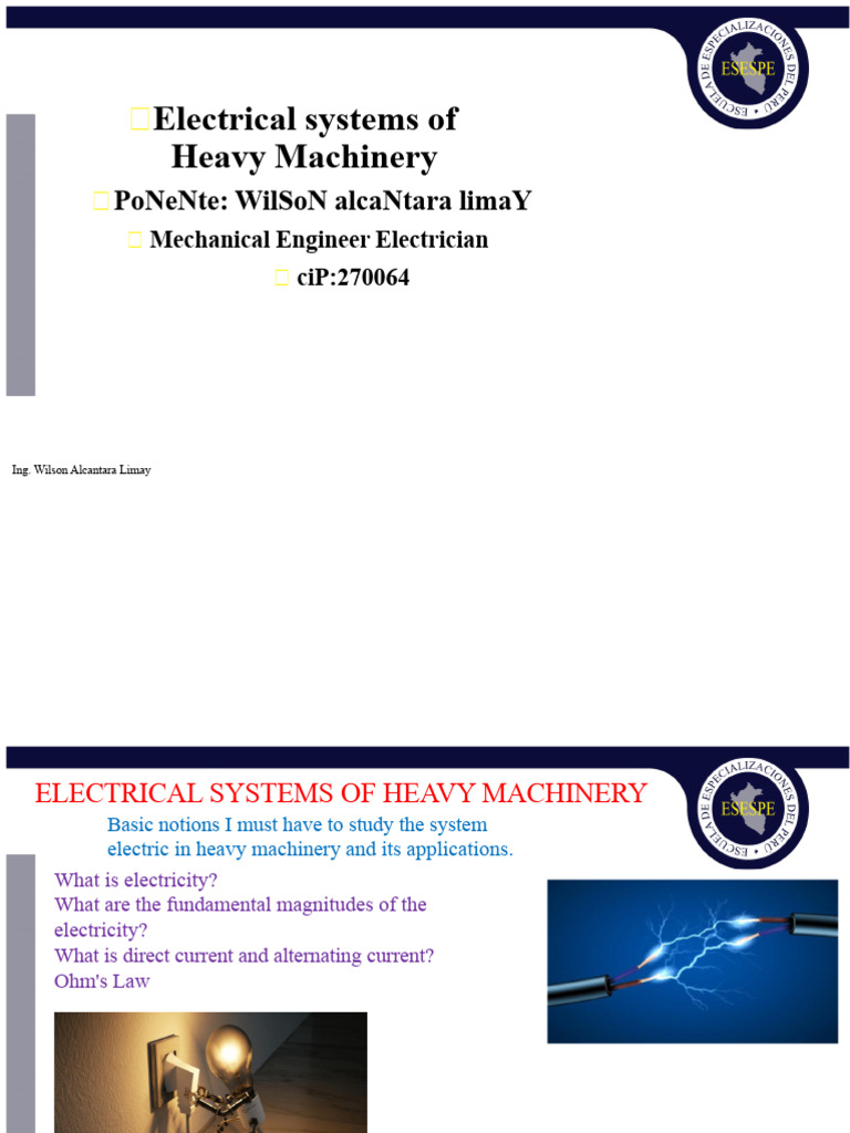 Electrical Systems in Heavy Machinery | PDF | Electricity | Electric ...