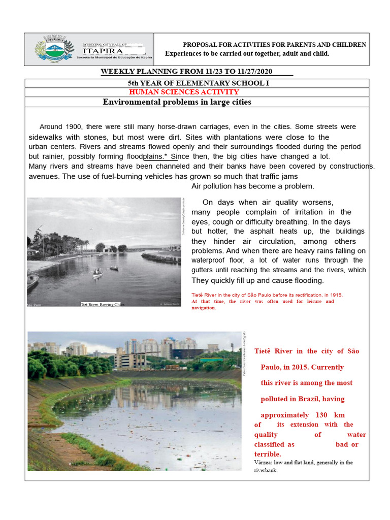 Parent-Child Activities Proposal: Urban Environment | PDF | Water | River