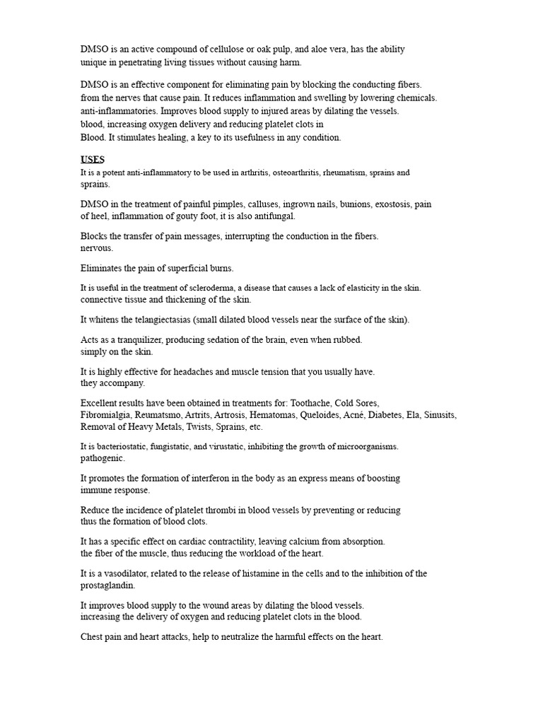 DMSO PROTOCOL | PDF | Vasodilation | Inflammation