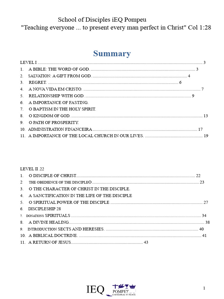 Discipleship School Handbook Level 1, 2, 3 Combined (CORRECTED) | PDF ...