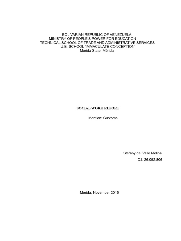 Social Work Report Estefania 2 | PDF