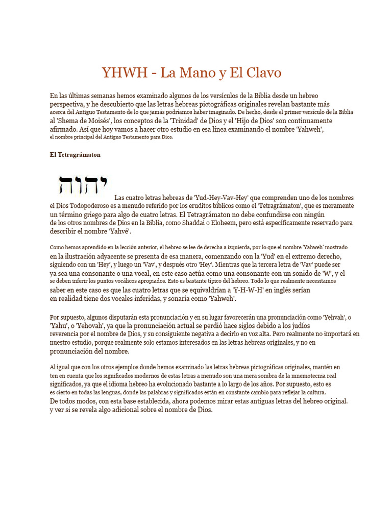 YHWH | PDF | Tetragrammaton | Biblia