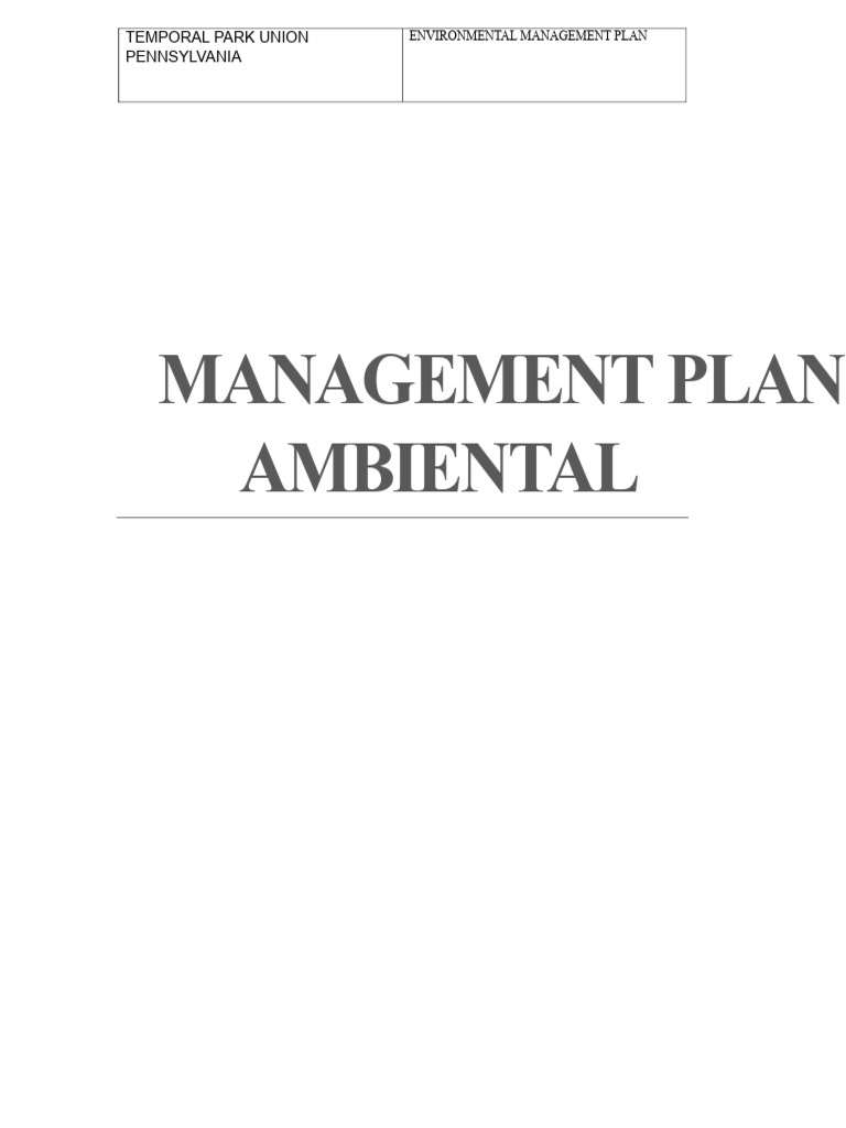 Environmental management plan - PARK | PDF | Waste | Waste Management