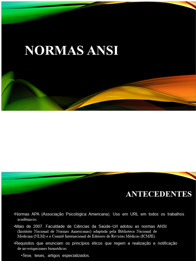 Normas ANSI | PDF | Abstract (resumo) | Especialidades médicas